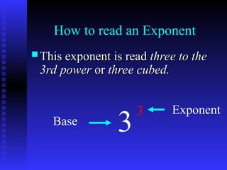 Exponents Intro with Practice math subject .ppt | Physics | Science