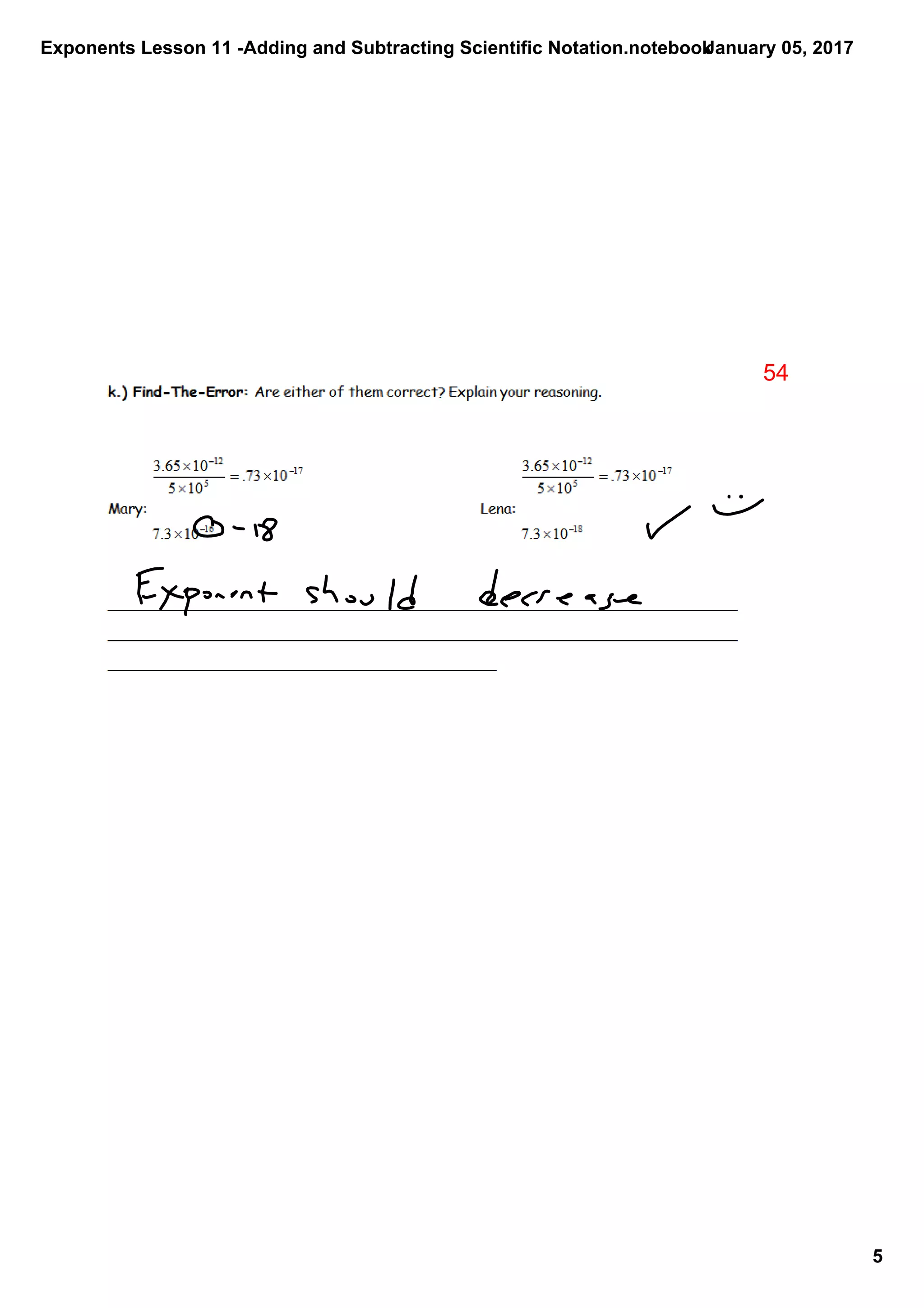 Exponents lesson 11 adding and subtracting scientific notation | PDF