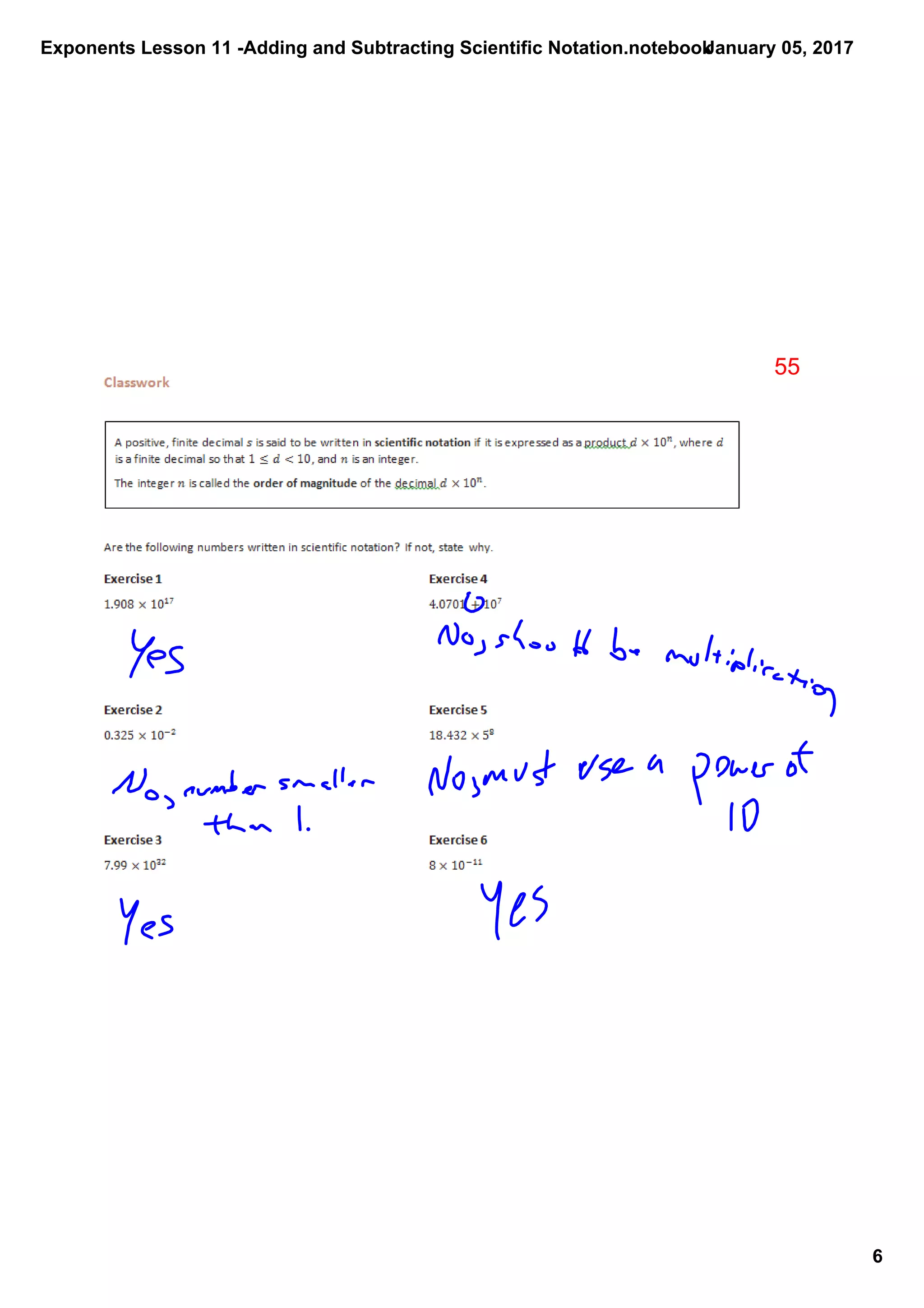 Exponents lesson 11 adding and subtracting scientific notation | PDF