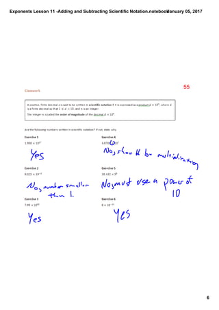 Exponents lesson 11 adding and subtracting scientific notation | PDF