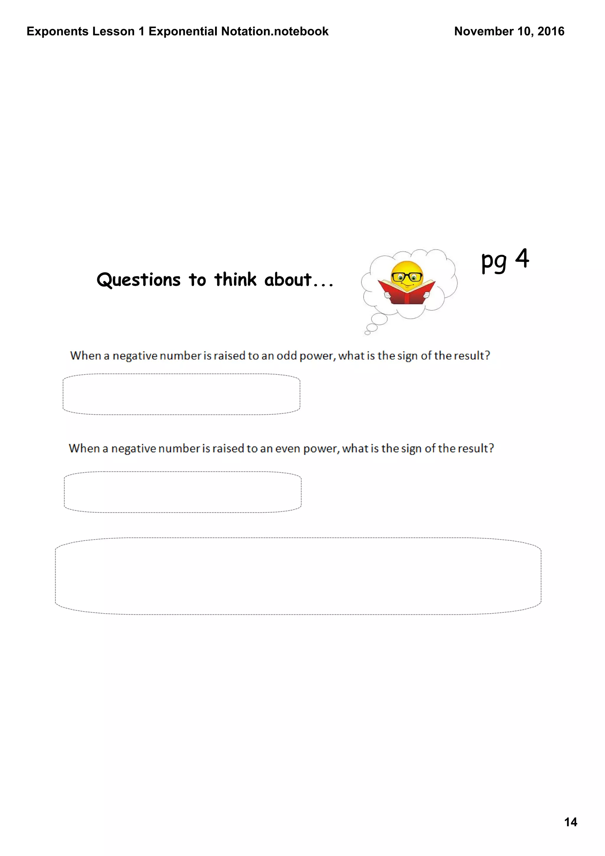 Exponents lesson 1 exponential notation | PDF
