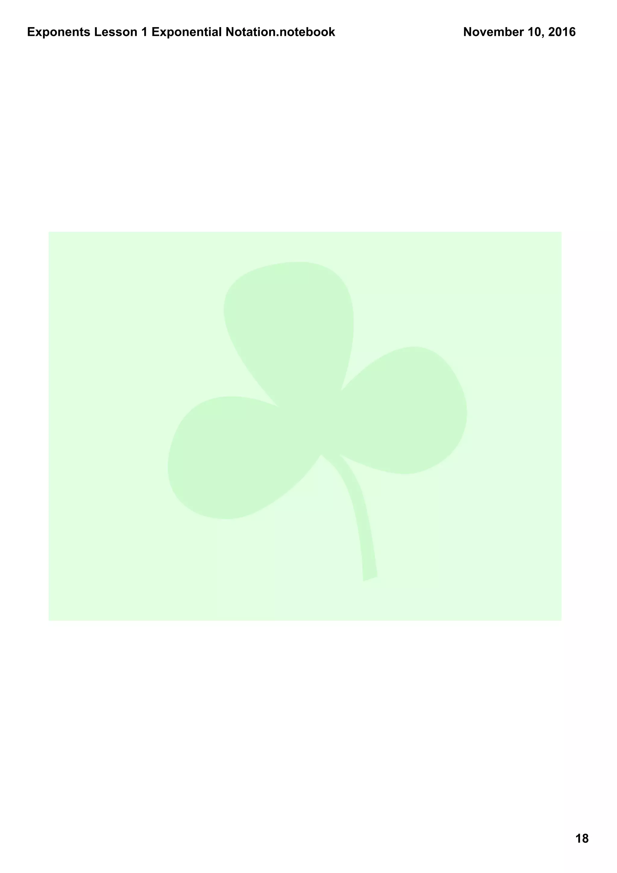 Exponents lesson 1 exponential notation | PDF