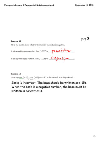 Exponents lesson 1 exponential notation | PDF