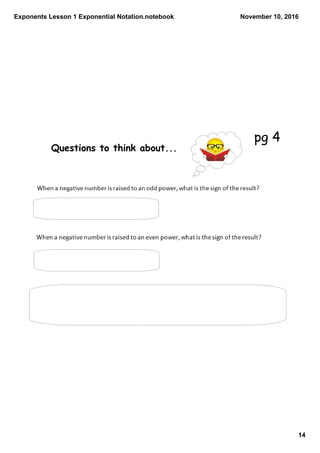 Exponents lesson 1 exponential notation | PDF