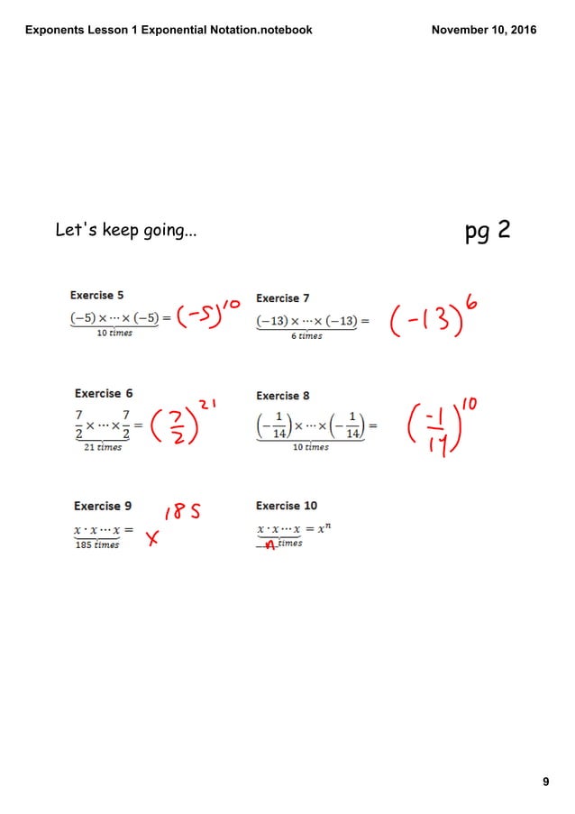 Exponents lesson 1 exponential notation | PDF Exponents lesson 1 exponential notation | PDF