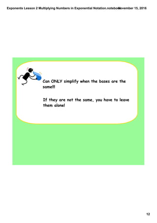 Exponents lesson 2 multiplying numbers in exponential notation | PDF | Homework and Study ...
