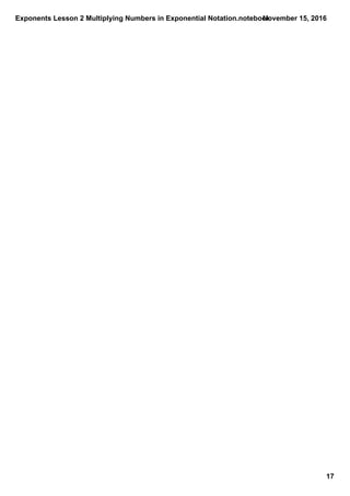 Exponents lesson 2 multiplying numbers in exponential notation | PDF | Homework and Study ...