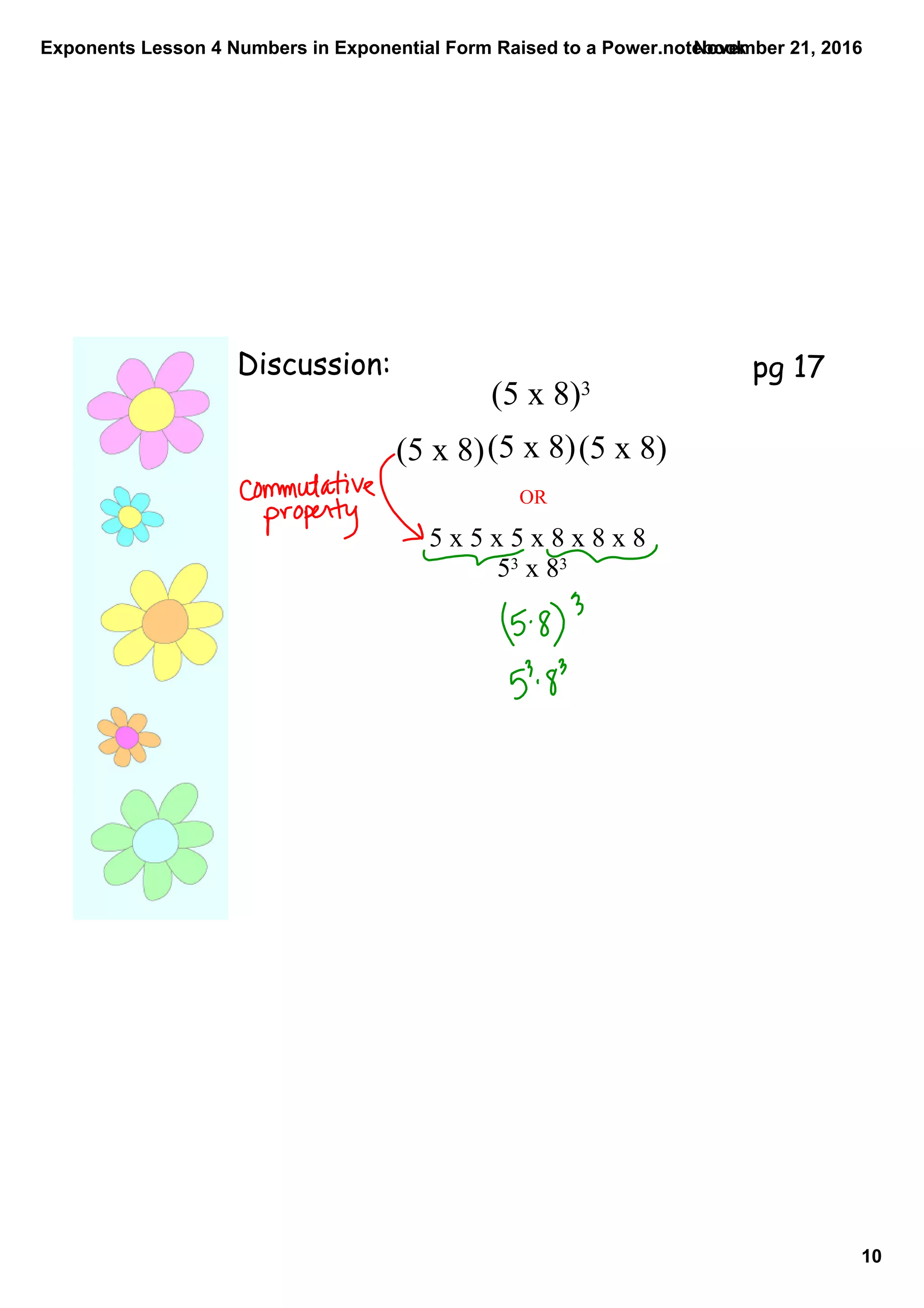 Exponents lesson 4 numbers in exponential form raised to a power | PDF