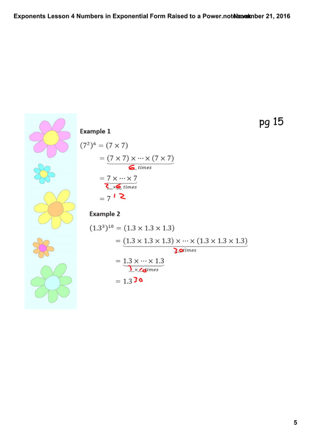 Exponents lesson 4 numbers in exponential form raised to a power | PDF