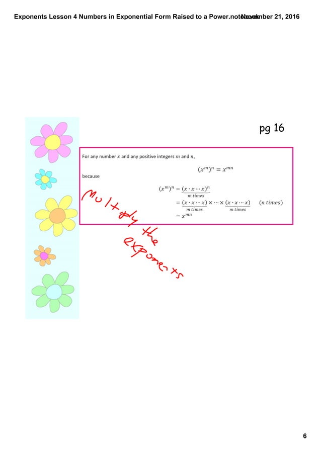 Exponents lesson 4 numbers in exponential form raised to a power | PDF