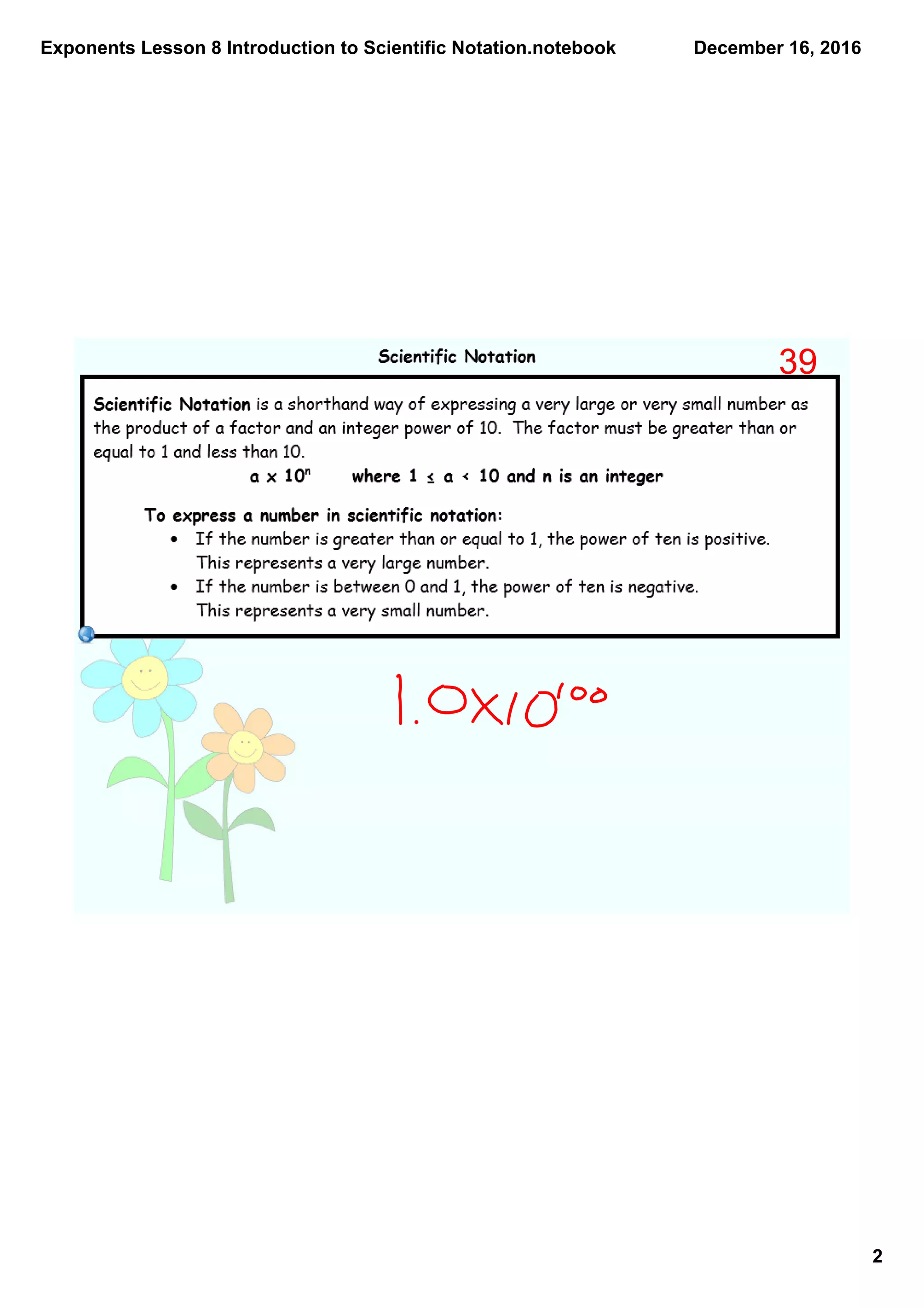Exponents lesson 8 introduction to scientific notation | PDF