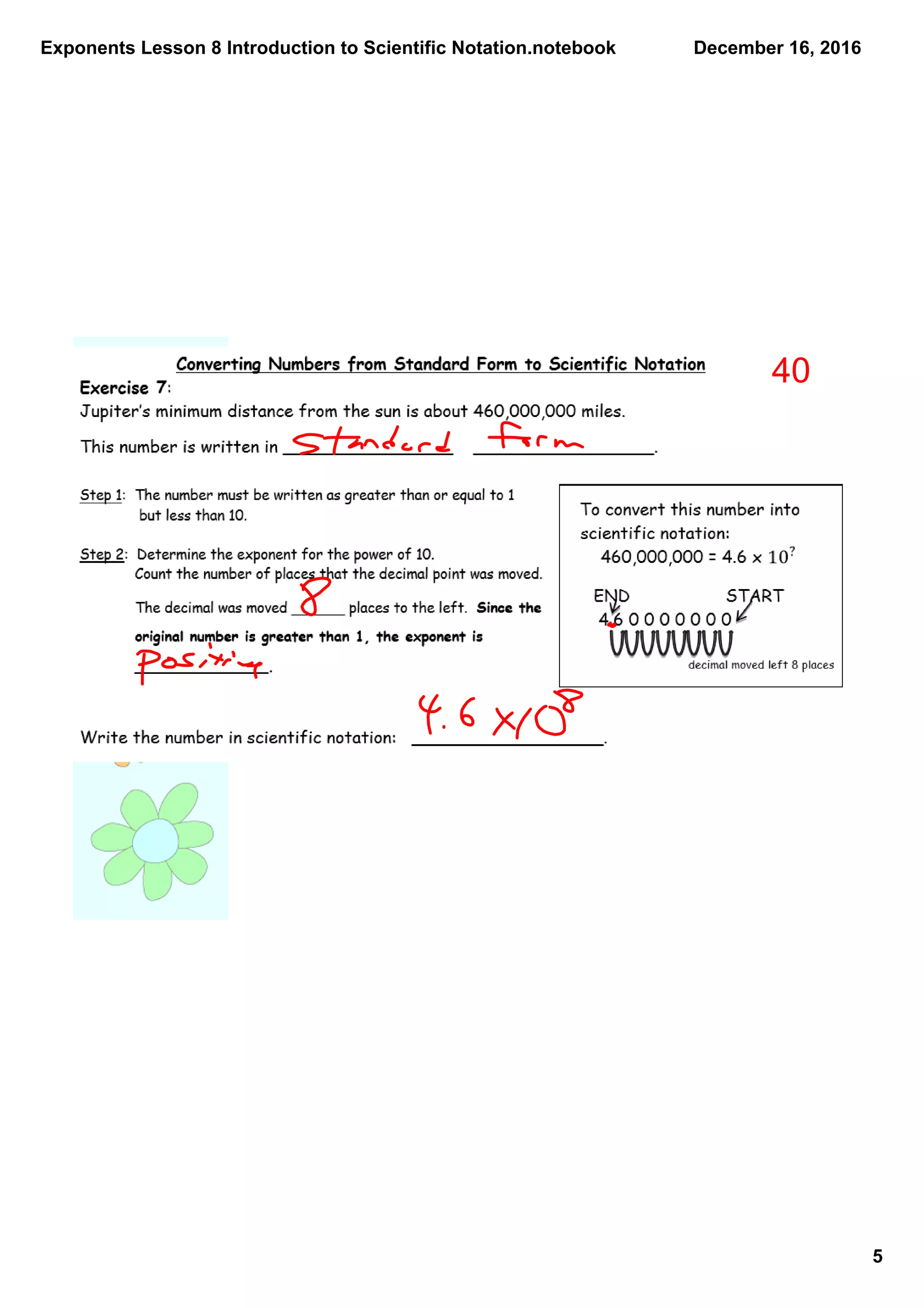 Exponents lesson 8 introduction to scientific notation | PDF