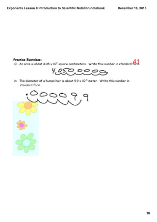 Exponents lesson 8 introduction to scientific notation | PDF