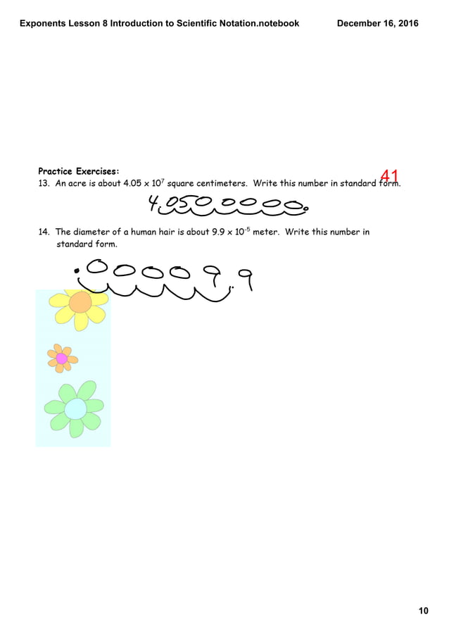 Exponents lesson 8 introduction to scientific notation | PDF