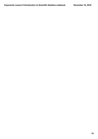 Exponents lesson 8 introduction to scientific notation | PDF