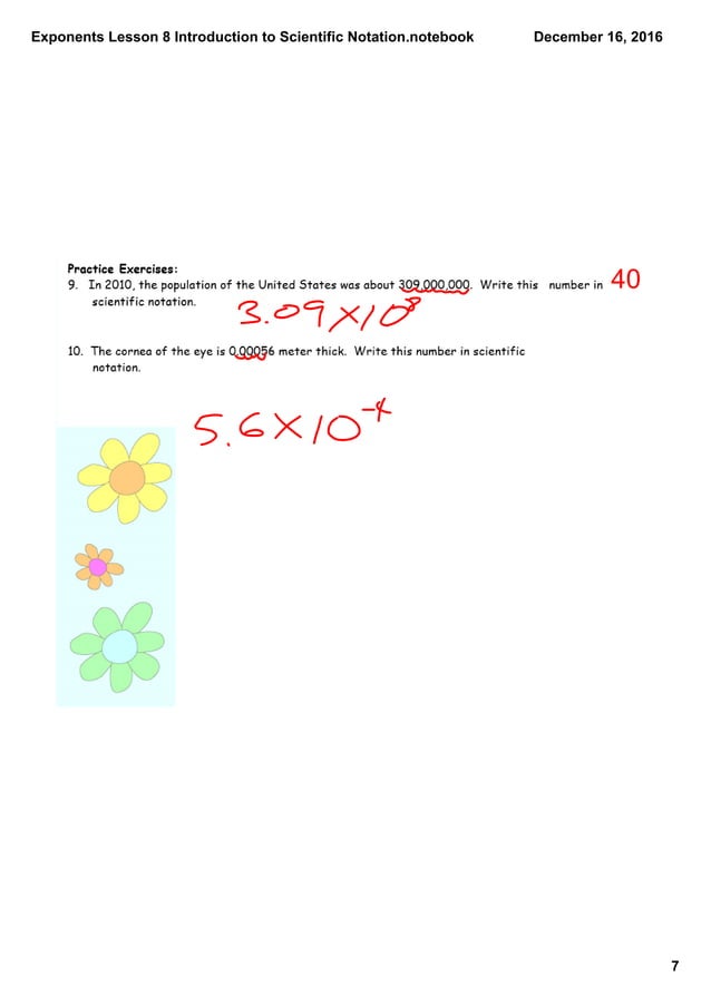 Exponents lesson 8 introduction to scientific notation | PDF