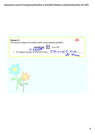 Exponents lesson 9 comparing numbers in scientific notation | PDF