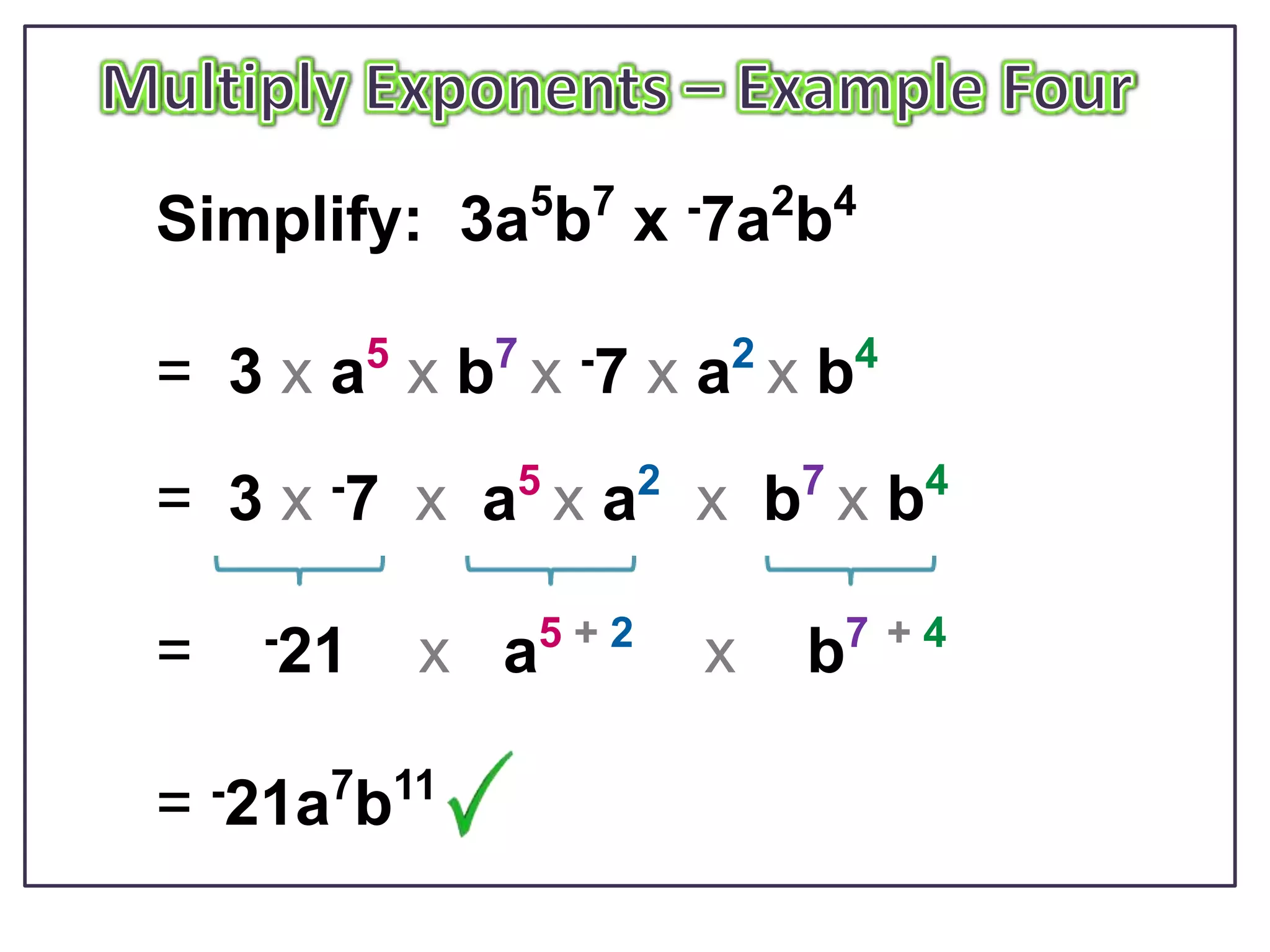 Algebra Exponents Multiplication | PPTX | Physics | Science