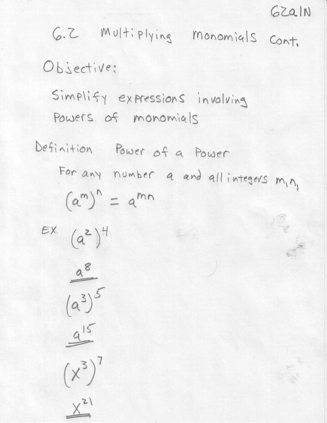 Math Notes on Exponent Properties 2 | PDF