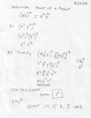 Math Notes on Exponent Properties 2 | PDF