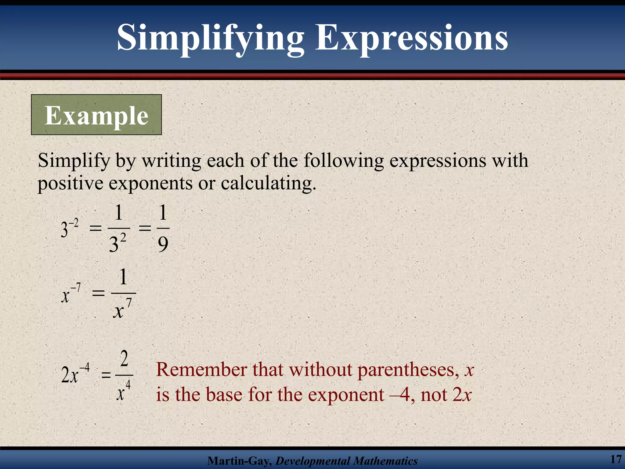 Exponents and Polynomials | PDF