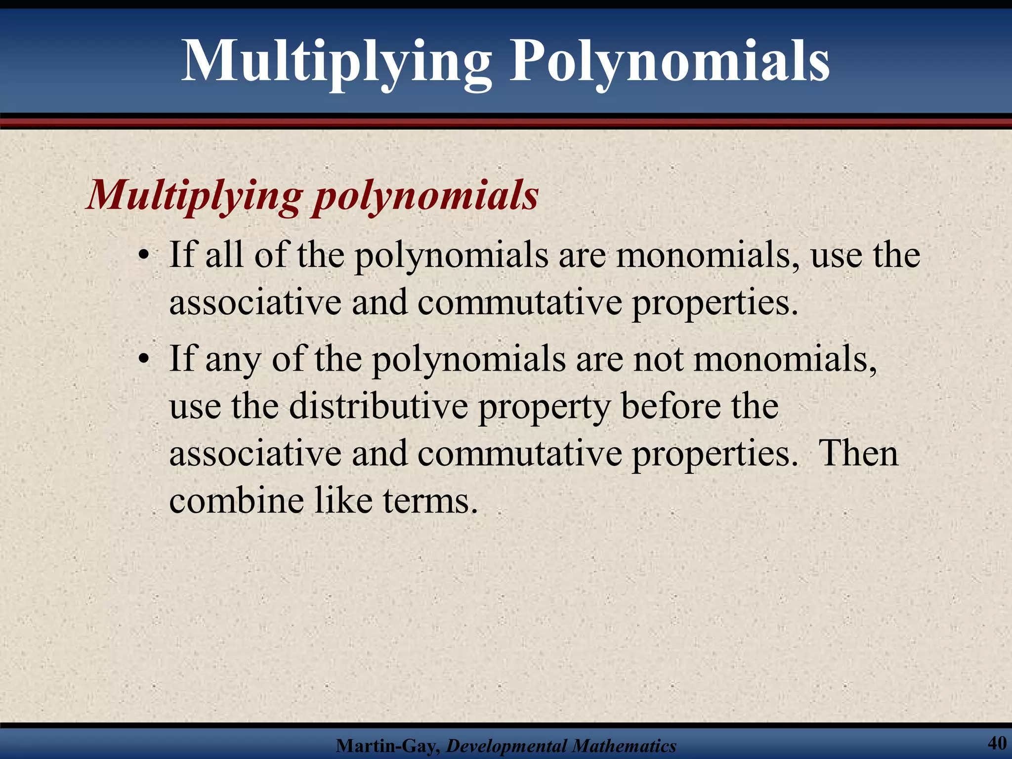 Exponents and Polynomials | PDF