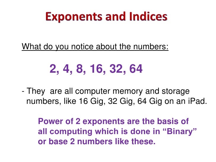 Basic Exponents and Indices