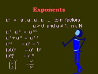 Exponets laws& examples | PPT
