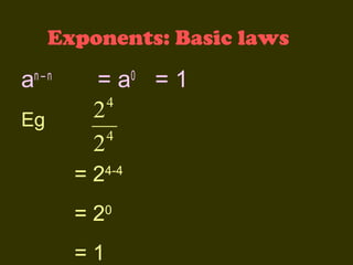 Exponets laws& examples | PPT