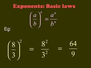 Exponets laws& examples | PPT