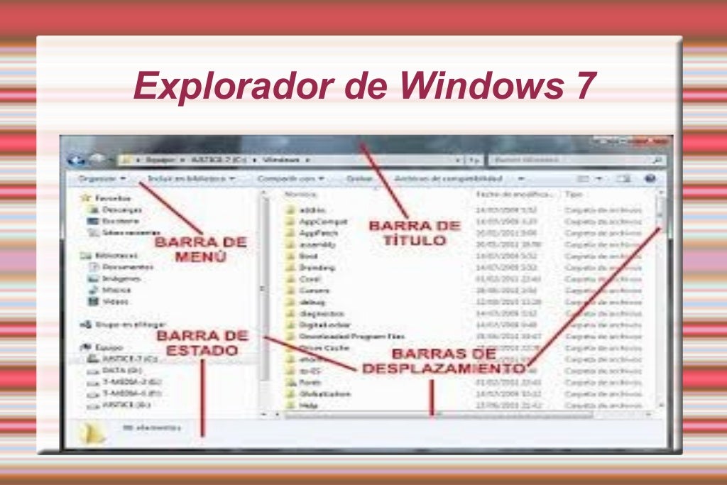 Explorador de windows, definición y sus partes