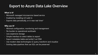 Export Data Lake Dynamics 365 F&O | PPT