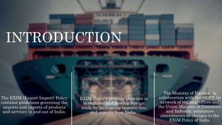 EXIM policy and its objective Function of DGFT | PPTX | Business ...