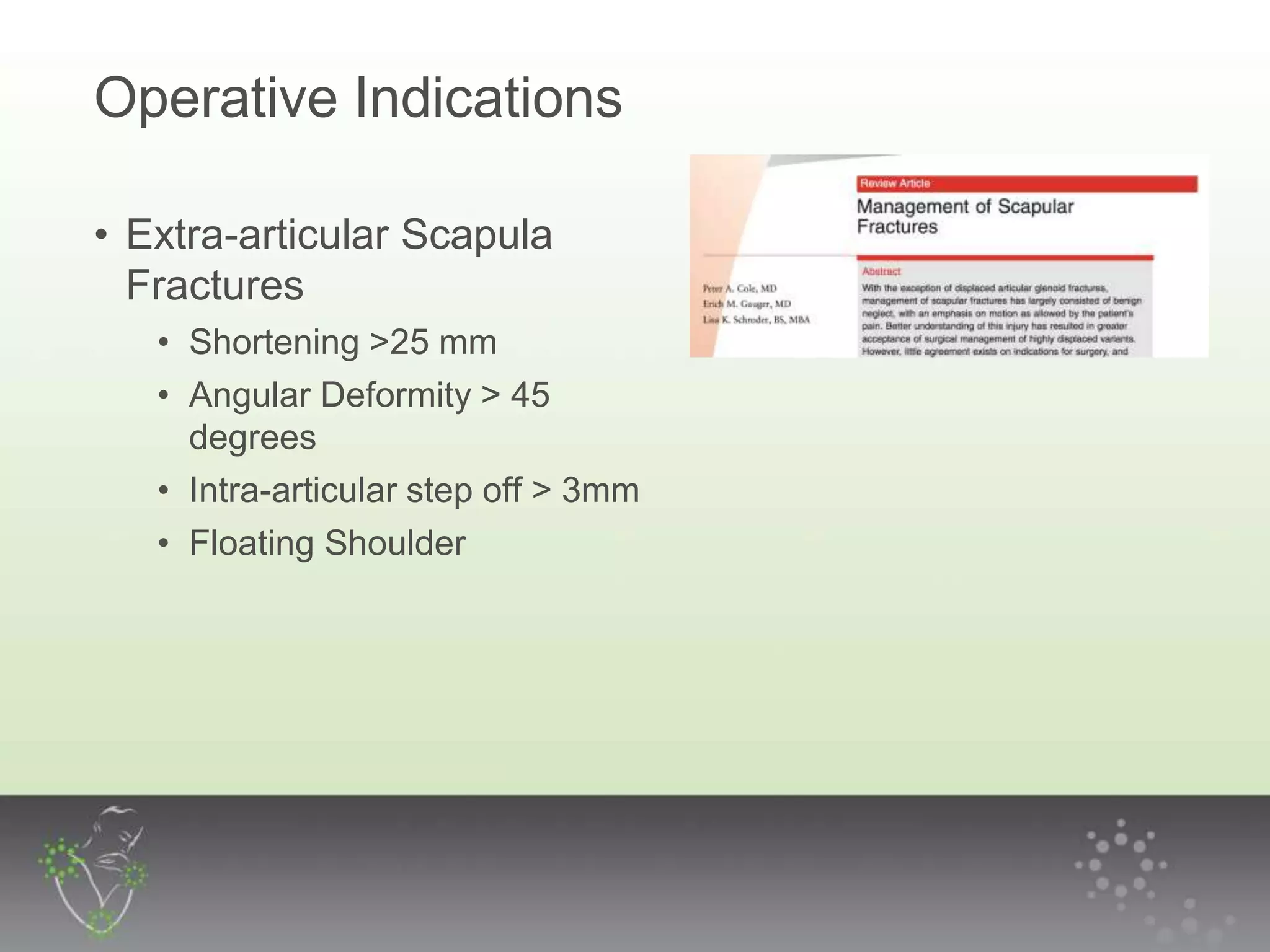 Scapula Fractures | PPTX
