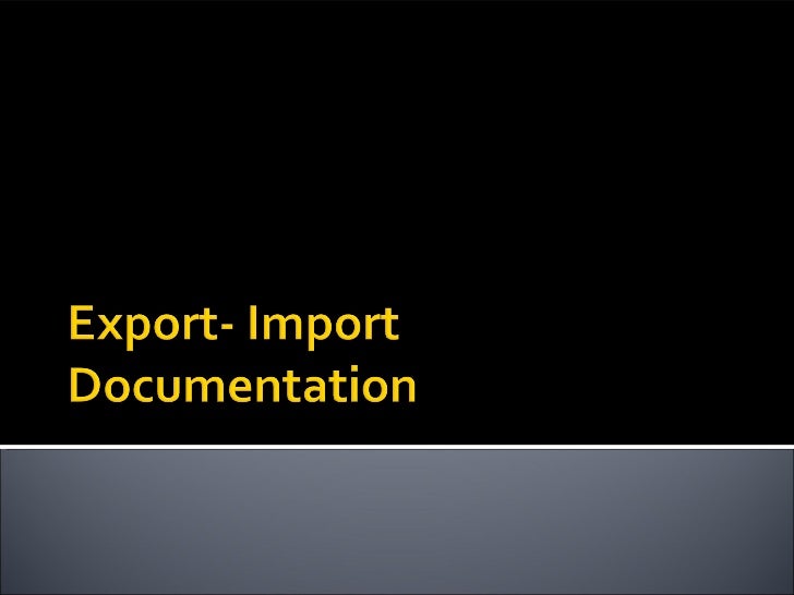 Export import documentation