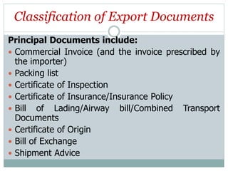 Export Import Documentation in India | PPTX