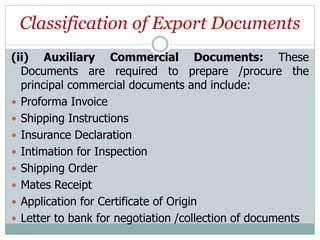 Export Import Documentation in India | PPTX