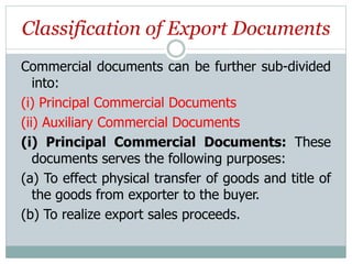 Export Import Documentation in India | PPTX