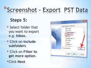 How to Export Outlook Data File? | PPTX | Email | Internet