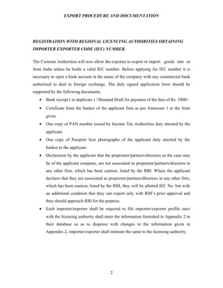 Export procedure-and-documentation | DOC