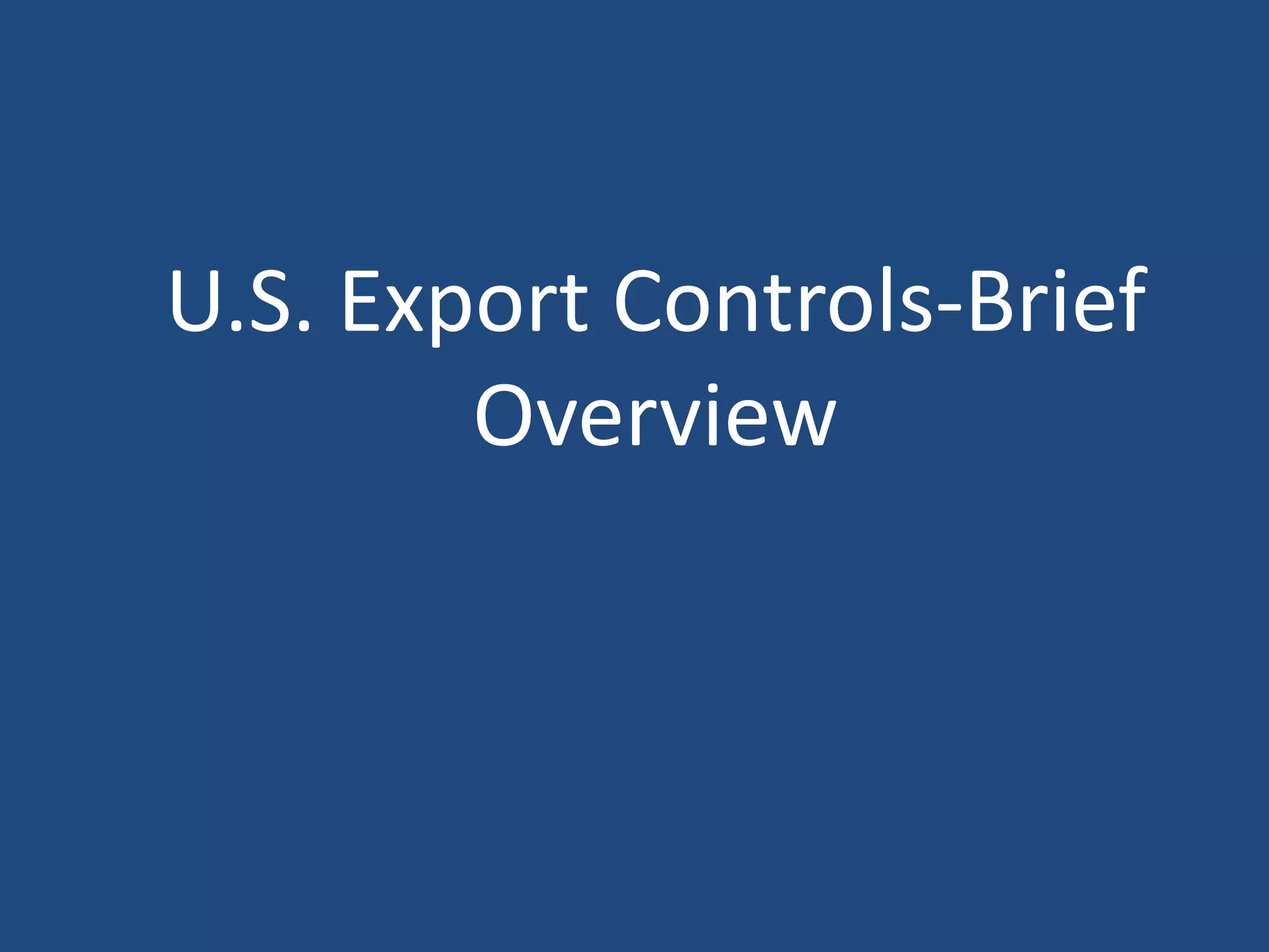 Export contols basics | PPTX