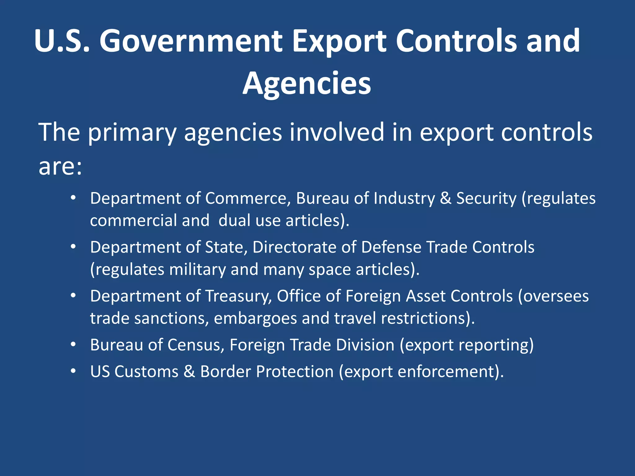 Export contols basics | PPTX