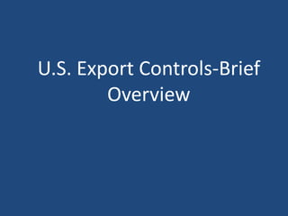 Export contols basics | PPTX