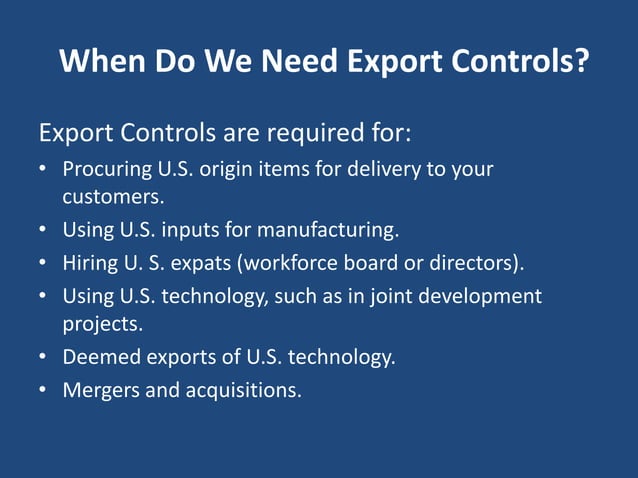 Export contols basics | PPTX