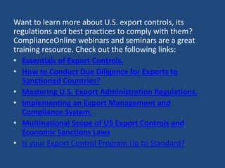 Export contols basics | PPTX