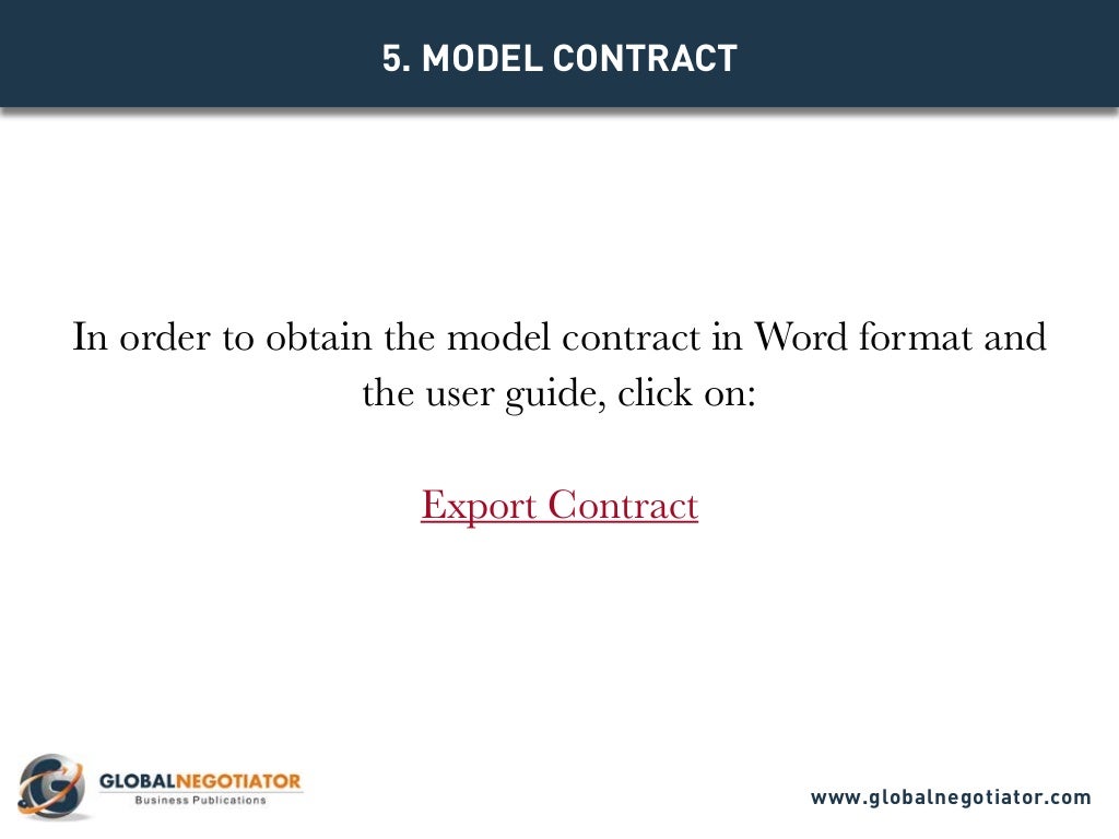 Export Contract Contract Template And Sample