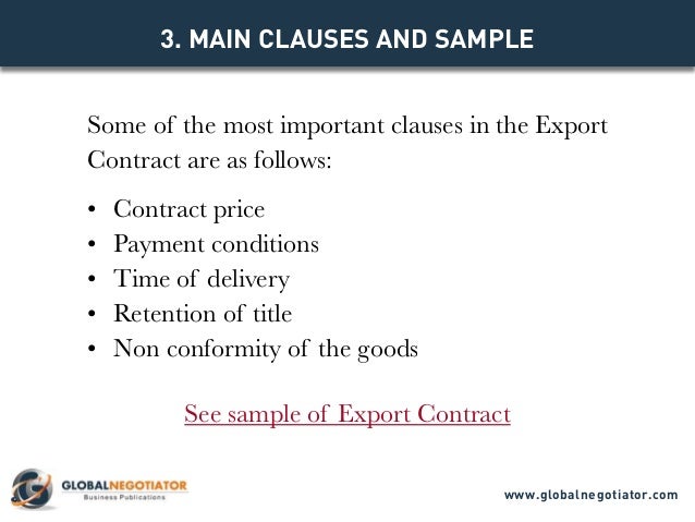 EXPORT CONTRACT - Contract Template and Sample