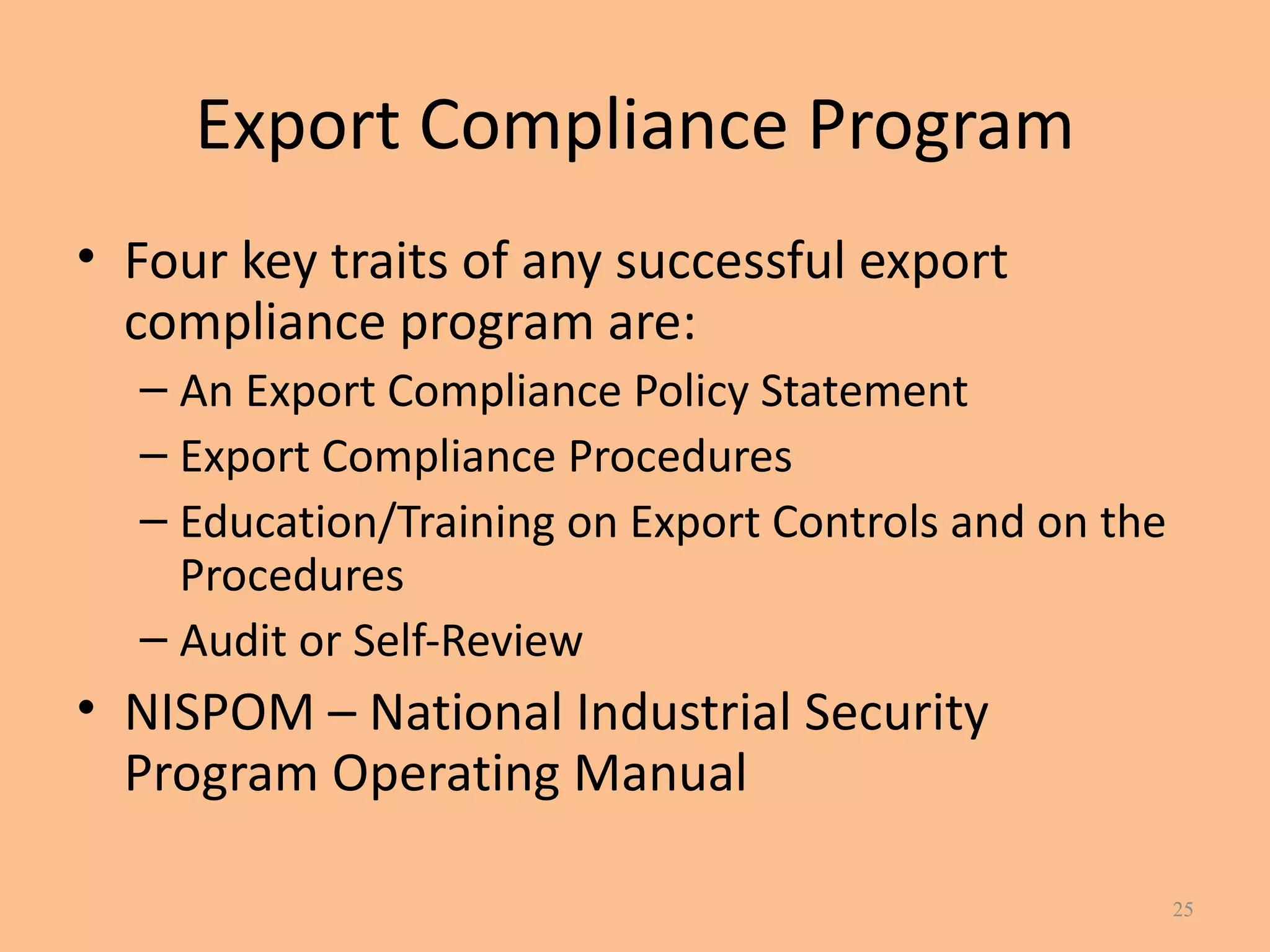 Export Control Overview | PPT
