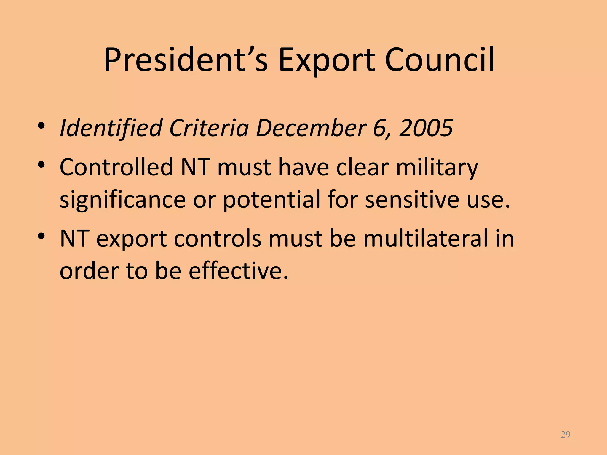 Export Control Overview | PPT
