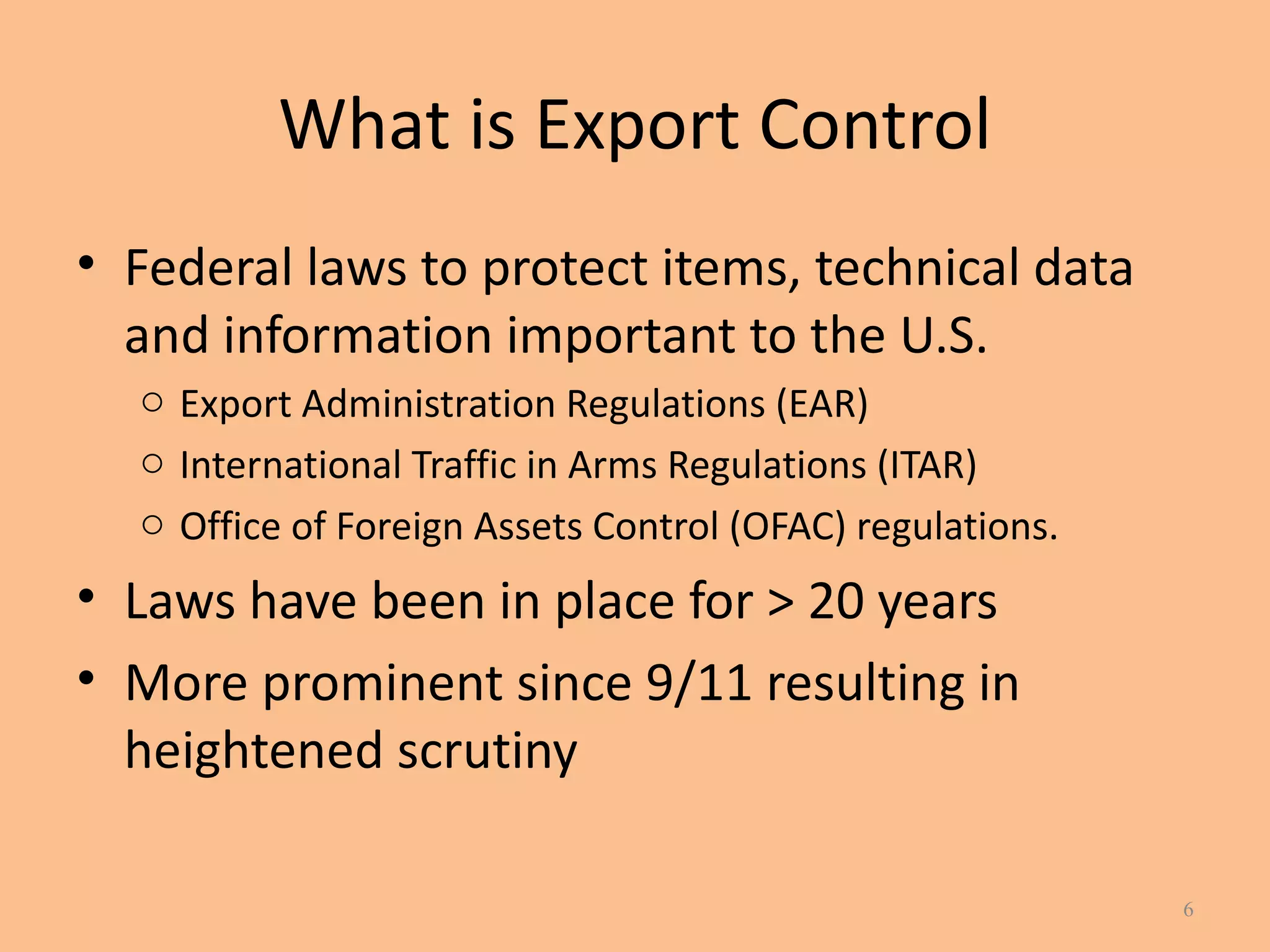 Export Control Overview | PPT